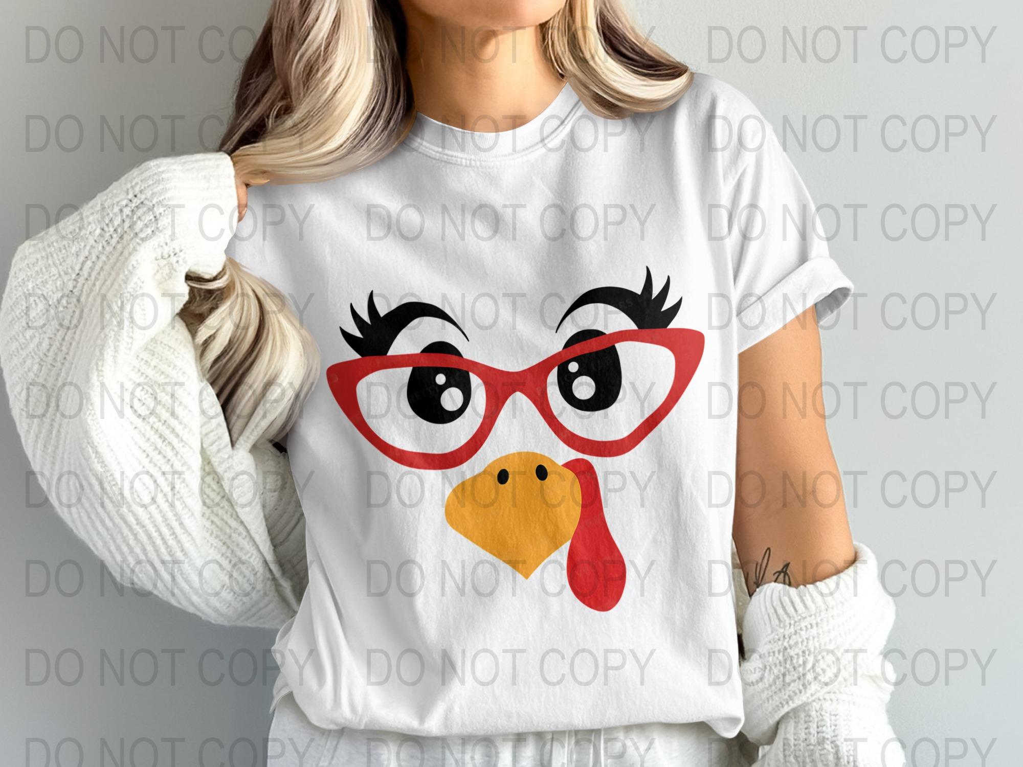 Turkey Face Digital Clipart: Glasses, Fall, Autumn, Thanksgiving, High ...