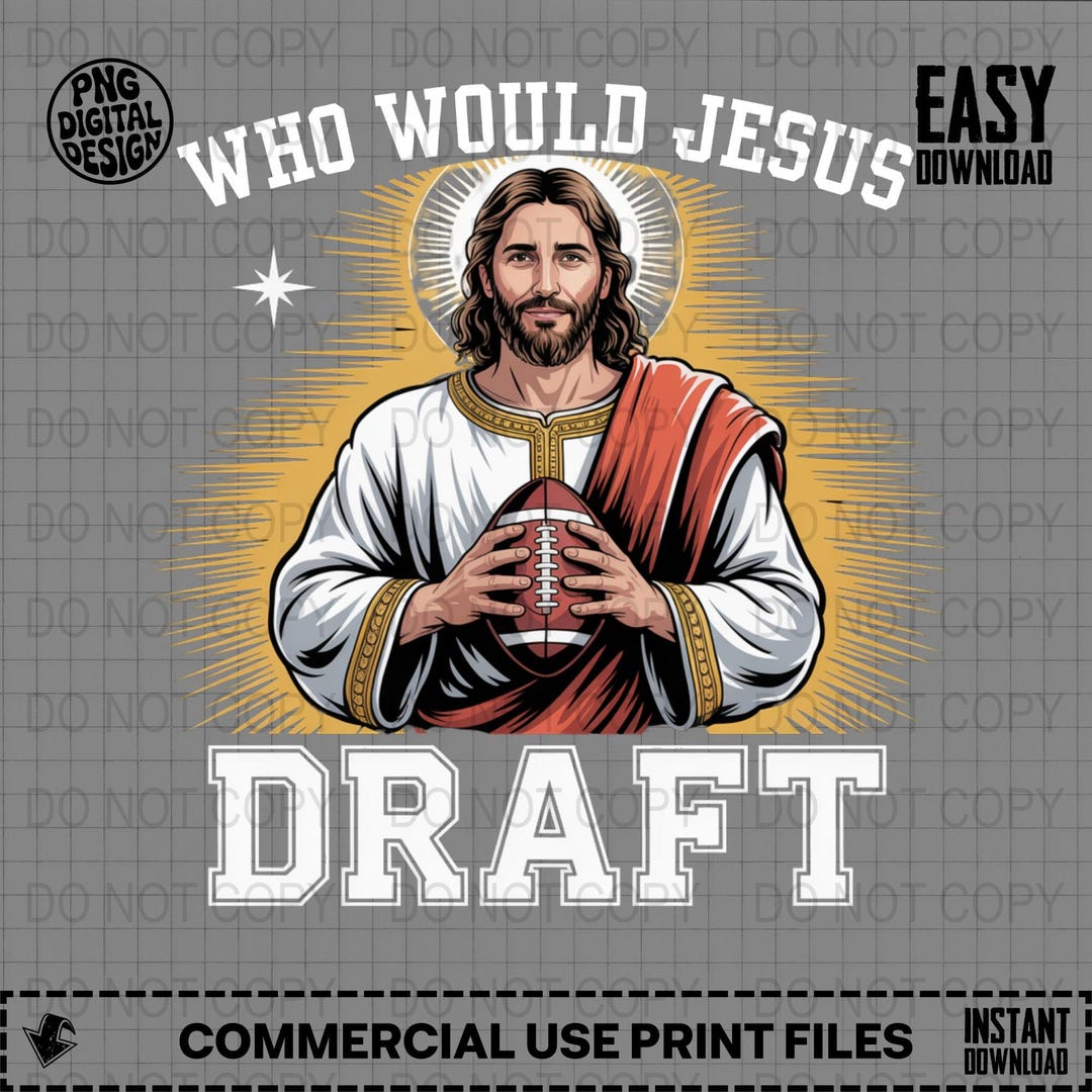 Jesus Christ Holding Football PNG: Christian Sports Art (digital ...