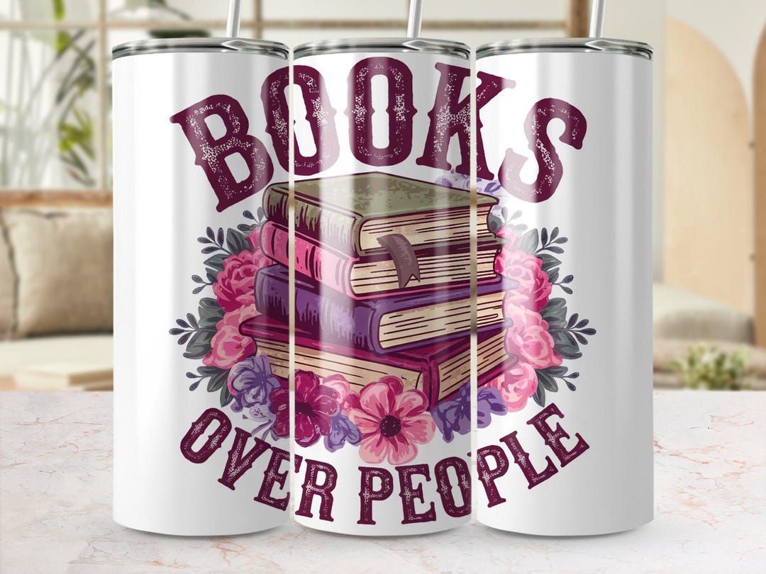 Books Over People Tumbler Sublimation Design (digital Download) - Etsy