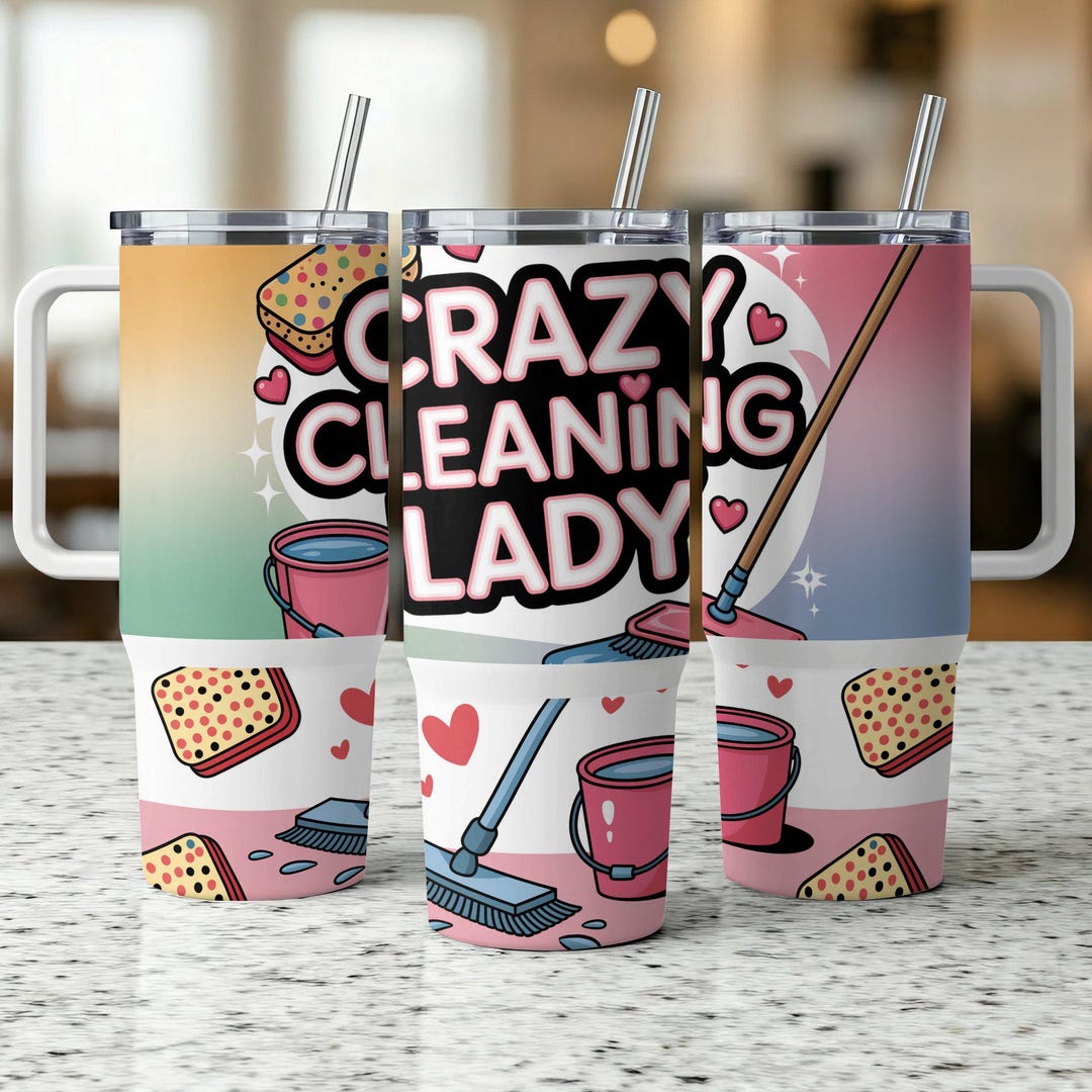 Crazy Cleaning Lady Digital Download, Fun Cleaning Themed Art ...