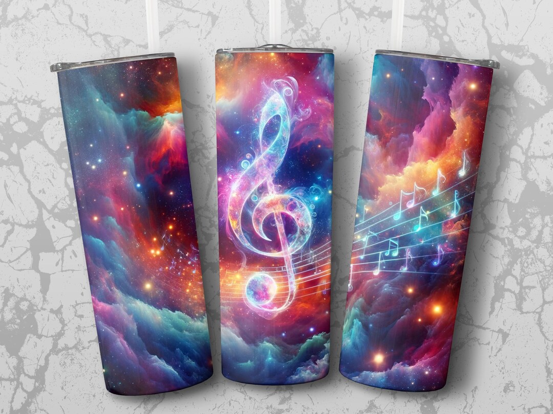 Colorful Music Notes Tumbler Sublimation Design (digital Download) - Etsy