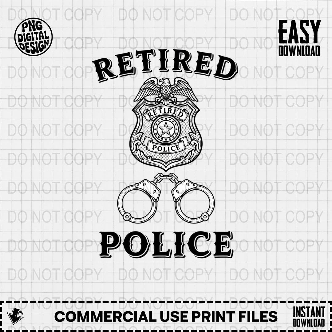 Retired Police Digital Image: Badge, Handcuffs, Transparent, High ...