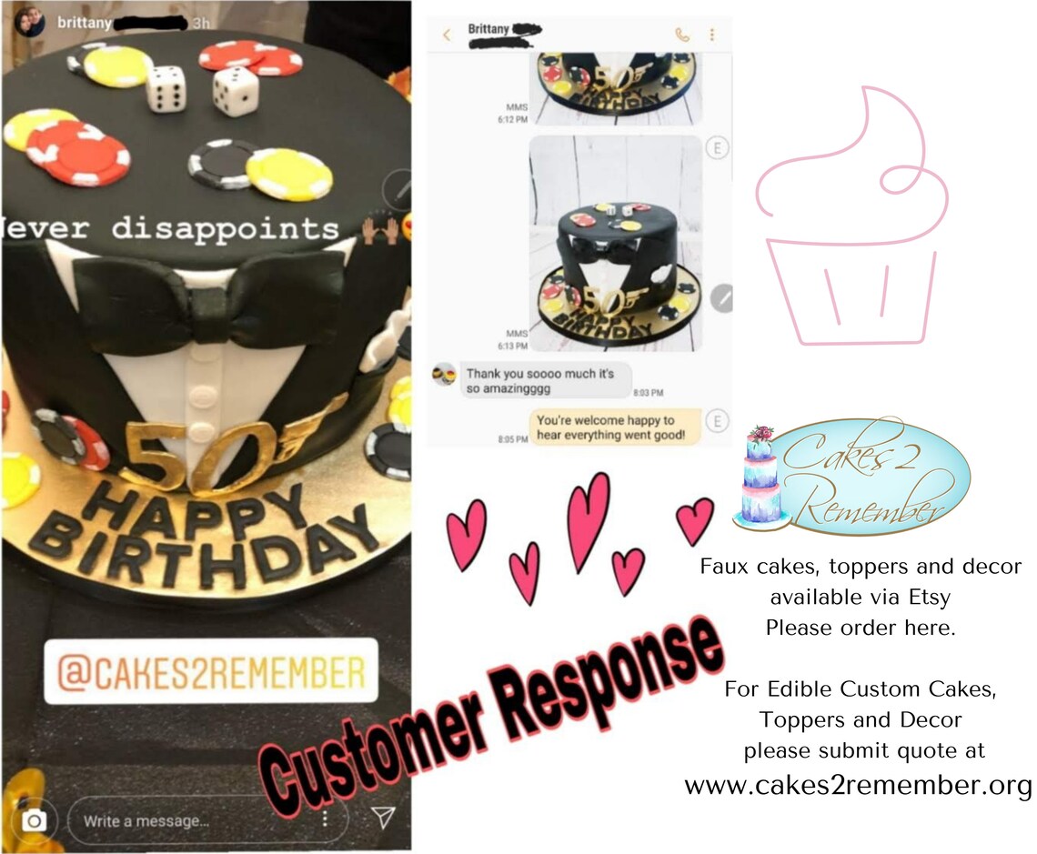 Spy Themed Poker Cake and Edible Pokerchips | Fake Cake | Custom Faux ...