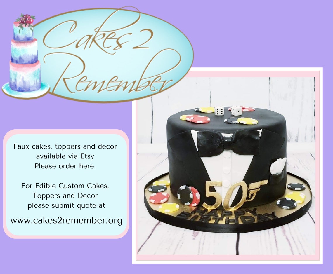 Spy Themed Poker Cake and Edible Pokerchips | Fake Cake | Custom Faux ...