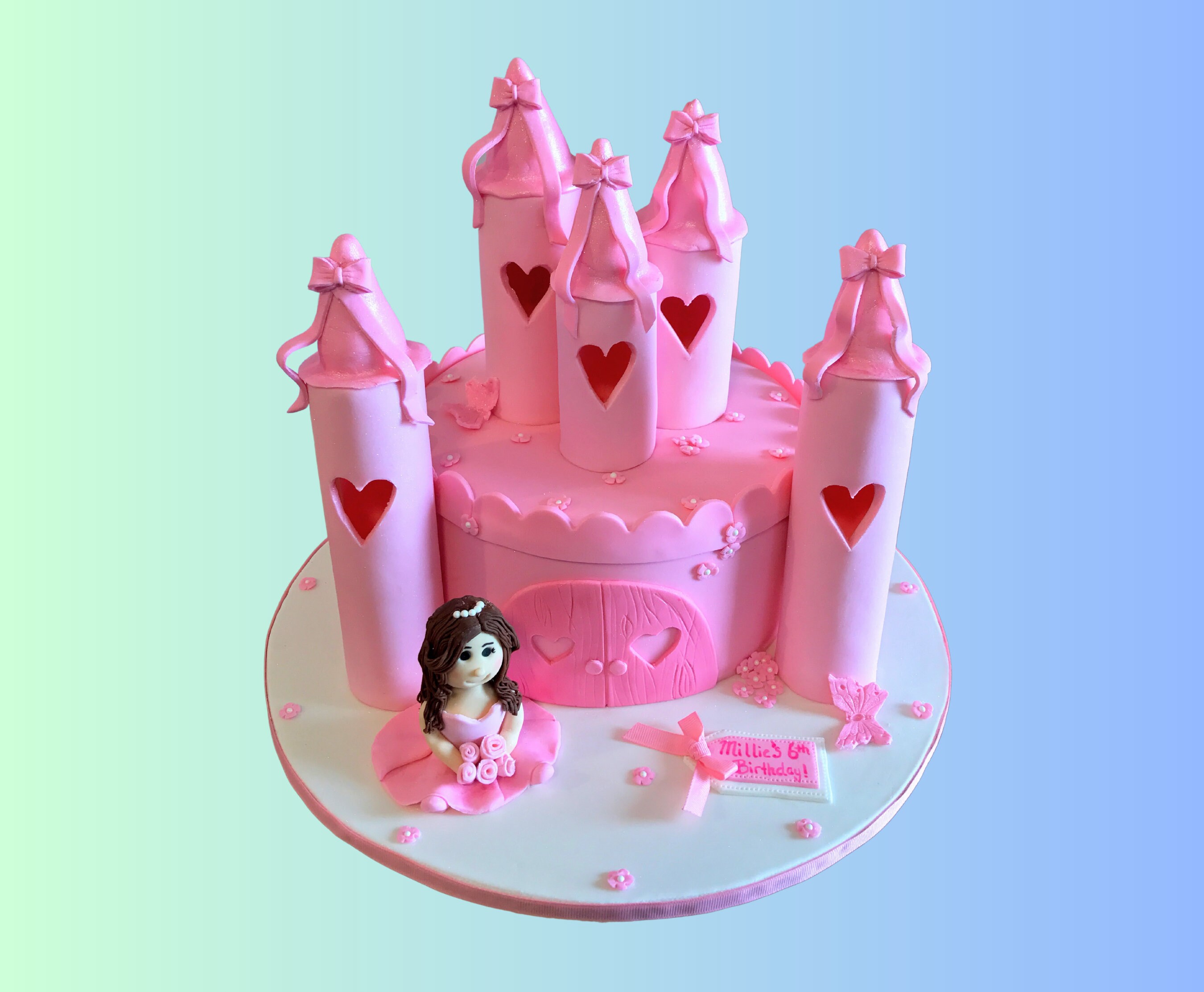 Handcrafted 3D Edible Fondant "princess Tammy" Cake and Cupcake Topper ...