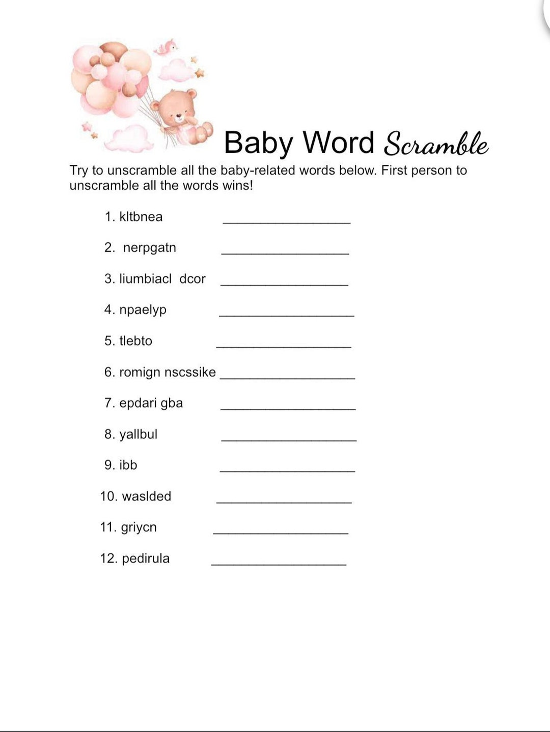 Teddy Bear Themed Baby Shower Games Bundle! - Etsy