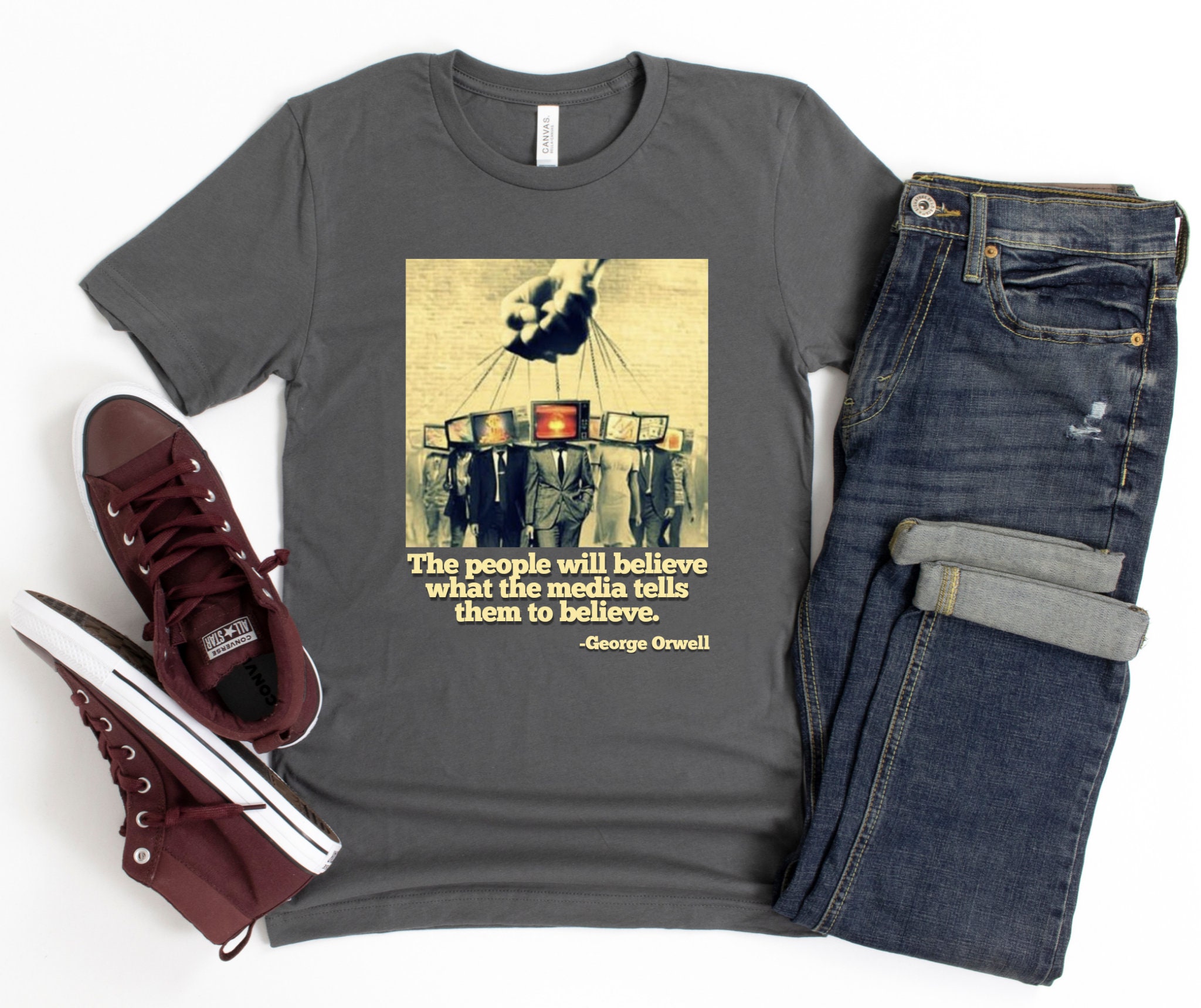 George Orwell Quote Shirt, 1984 Inspired Shirt, Anti Media T-shirt ...