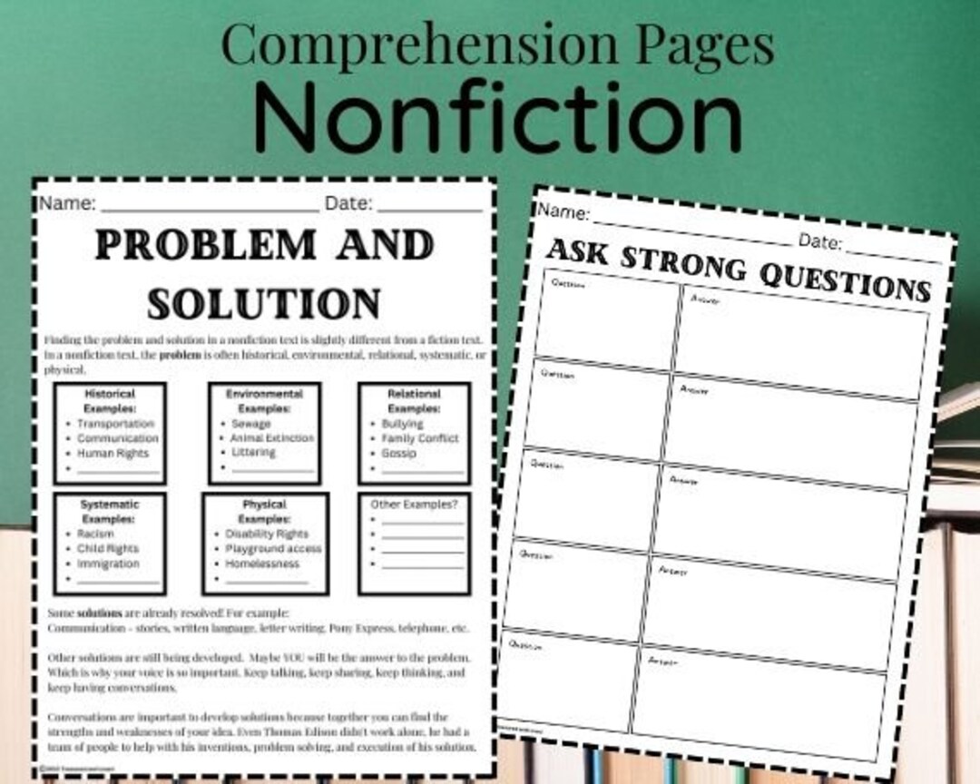 Nonfiction Reading Worksheets for Elementary Students and - Etsy