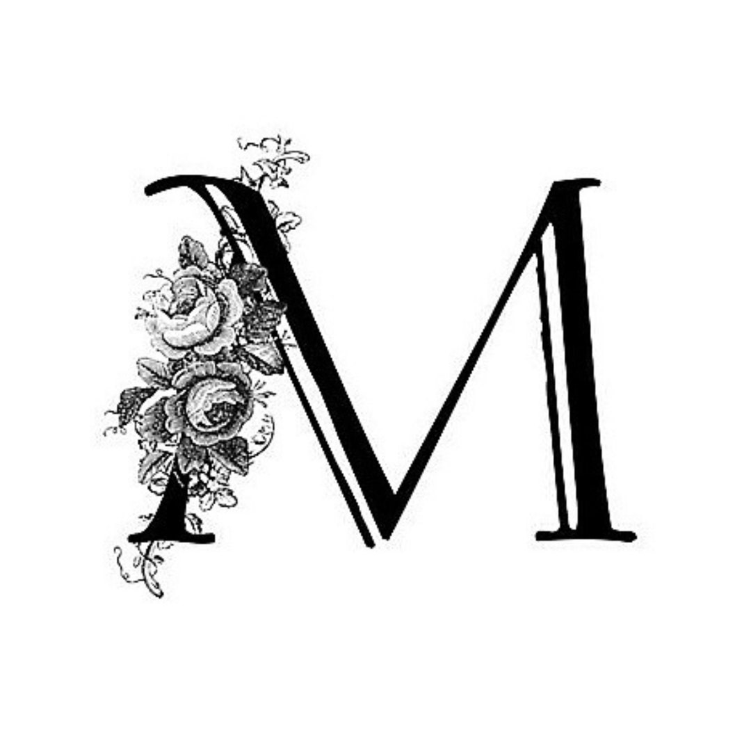 Monogram Drawing/artwork of Letter M Wall Decor wall Hanging - Etsy