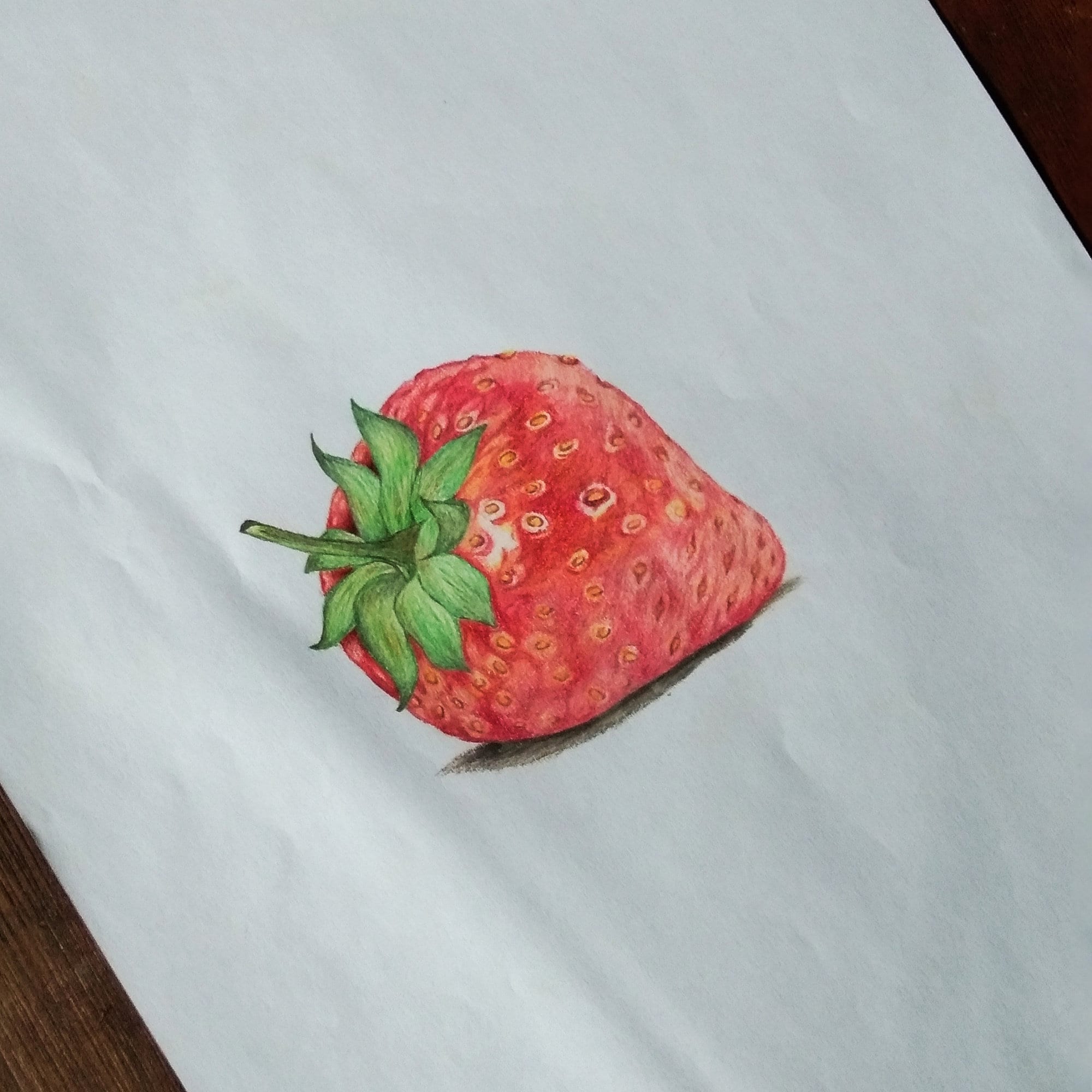 Realistic Strawberry Drawing