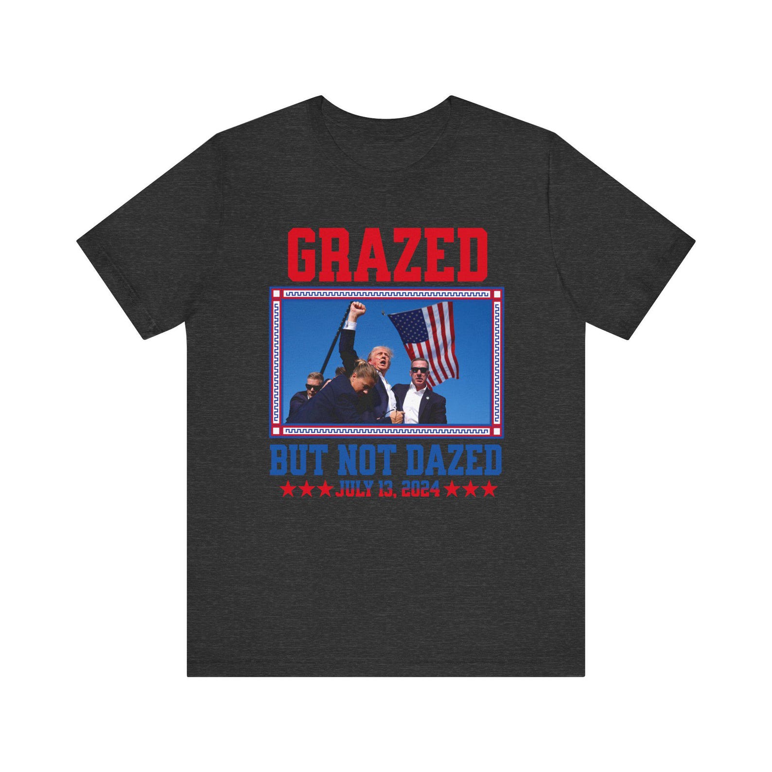 Grazed but Not Dazed Trump Shot Shirt, Trump Shooting T-shirt, Trump ...