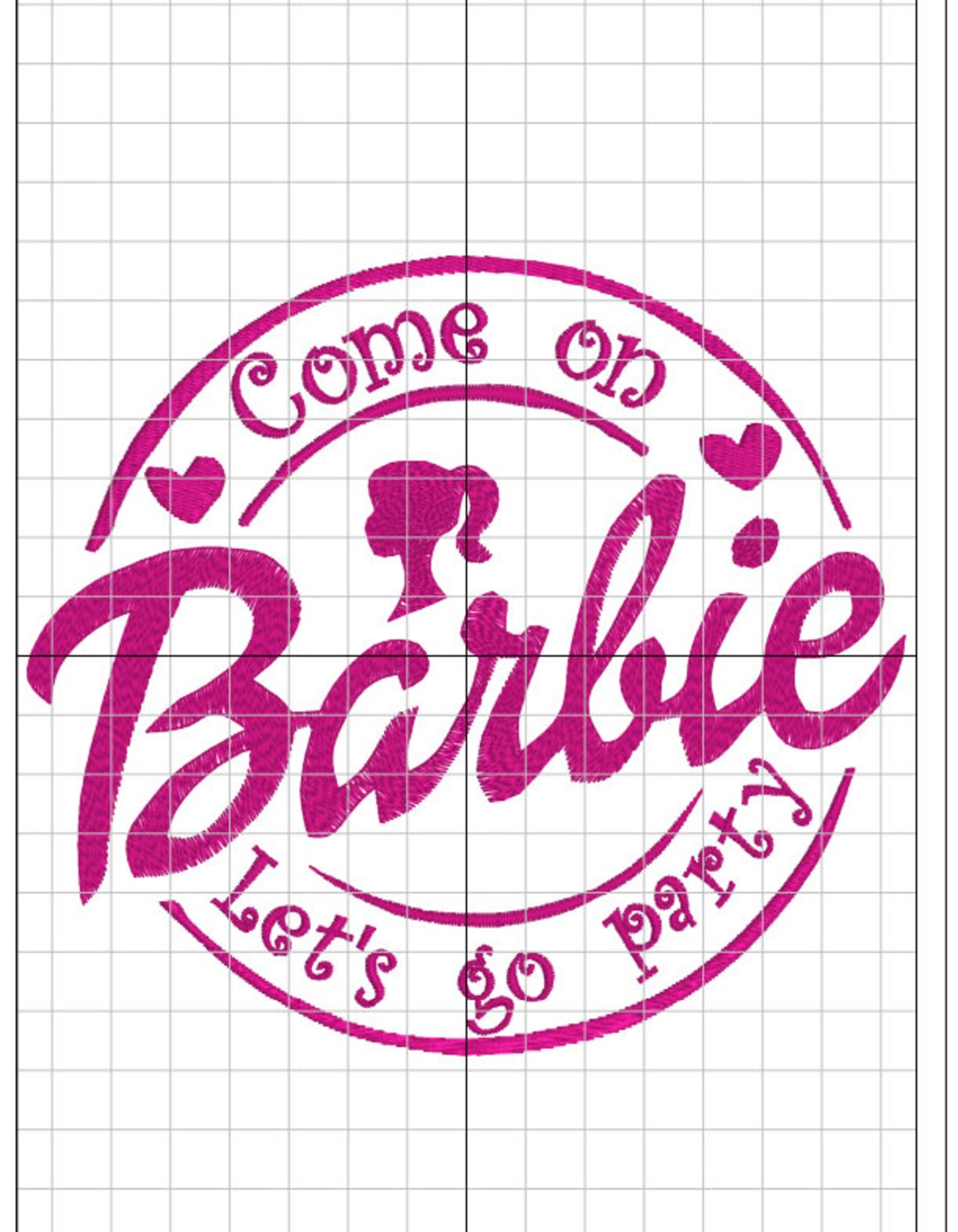 3 Sizes Barbie Machine Embroidery Designs, Barbie Silhouette Embroidery ...