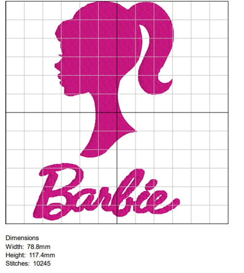 2 Sizes Barbie Machine Embroidery Designs Barbie Silhouette - Etsy