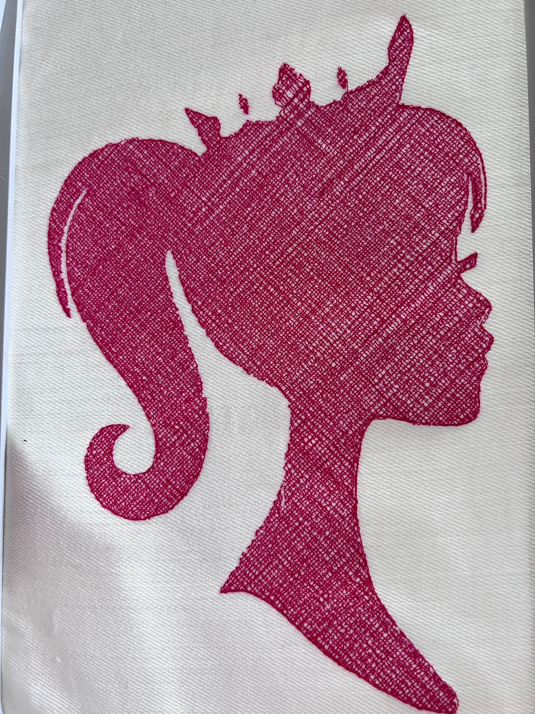 5 Sizes Barbie Head With Crown Machine Embroidery Designs, Barbie ...