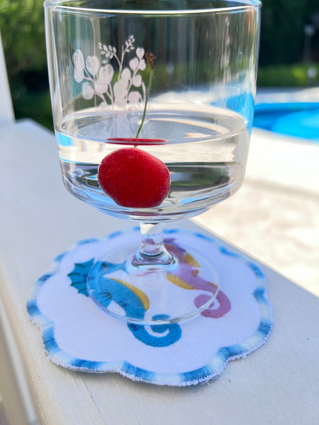 Seahorse Summer Coaster Embroidery Design - Etsy
