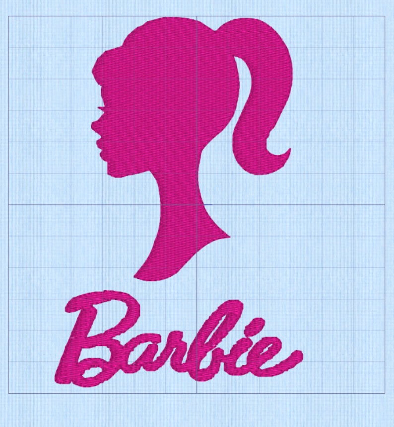 2 Sizes Barbie Machine Embroidery Designs Barbie Silhouette - Etsy
