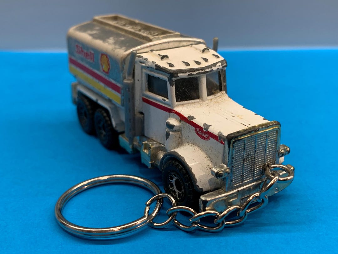 Matchbox 87 Peterbilt 379 Shell Tanker Fuel Gas Refuelling Semi Trailer ...