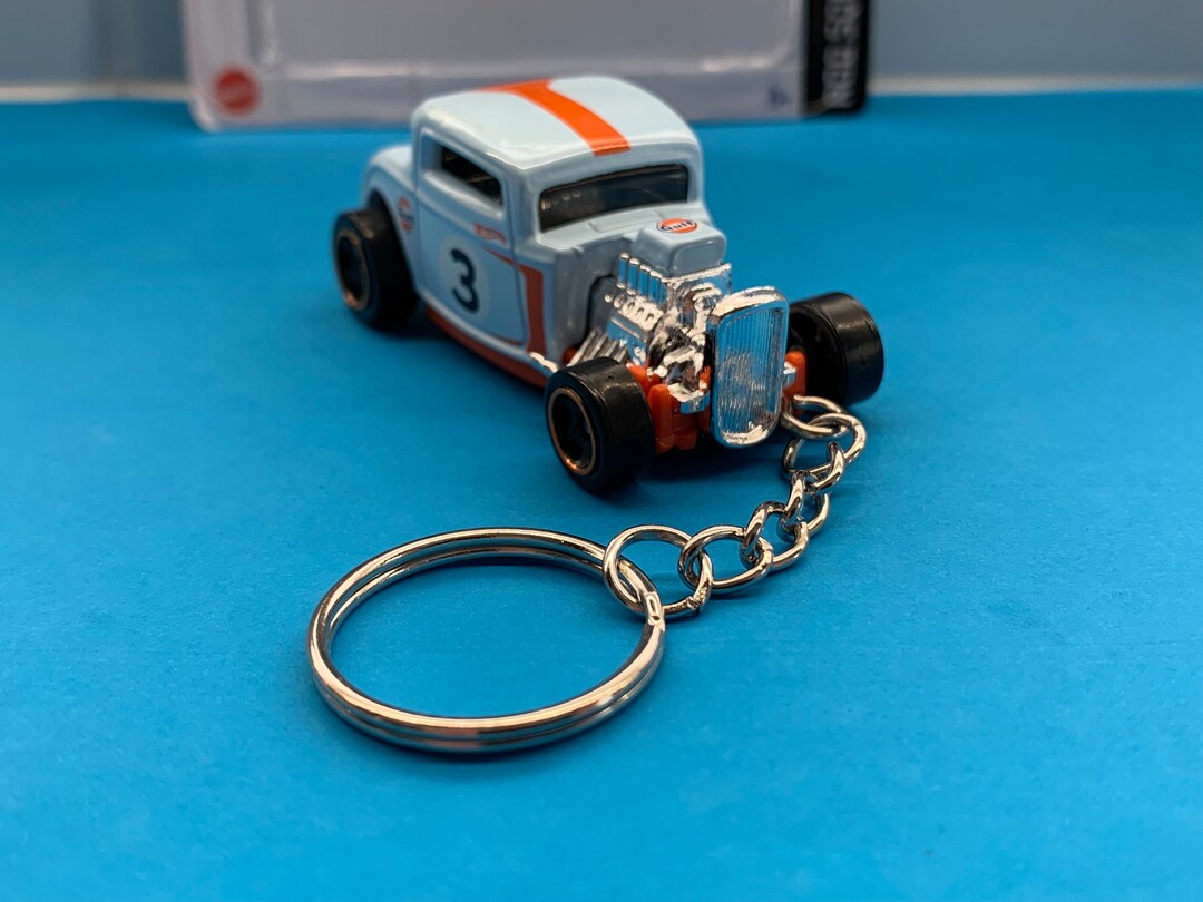 Hot Wheels 32 Ford Gulf Hot Rod Keychain - Etsy