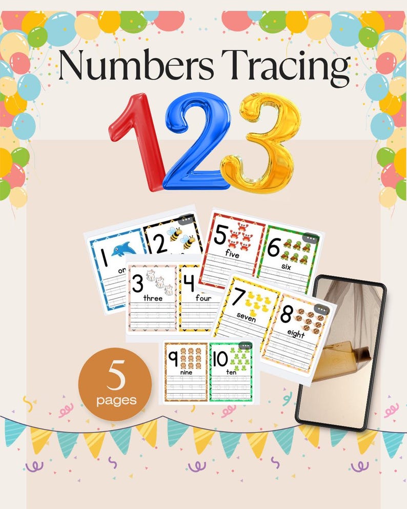 Numbers Tracing 1-10 - Etsy