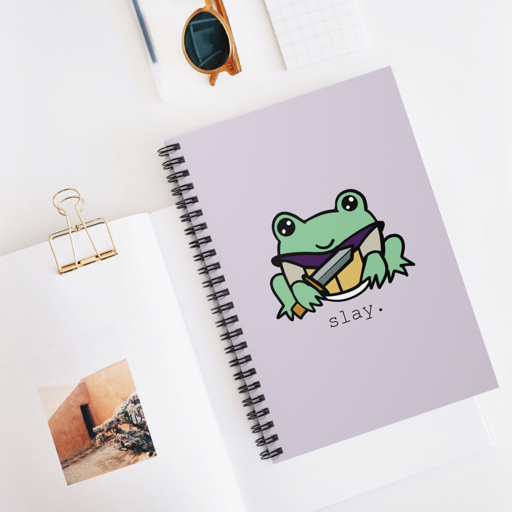 Spiral Notebook Knight Frog With Sword 118 Pages - Etsy