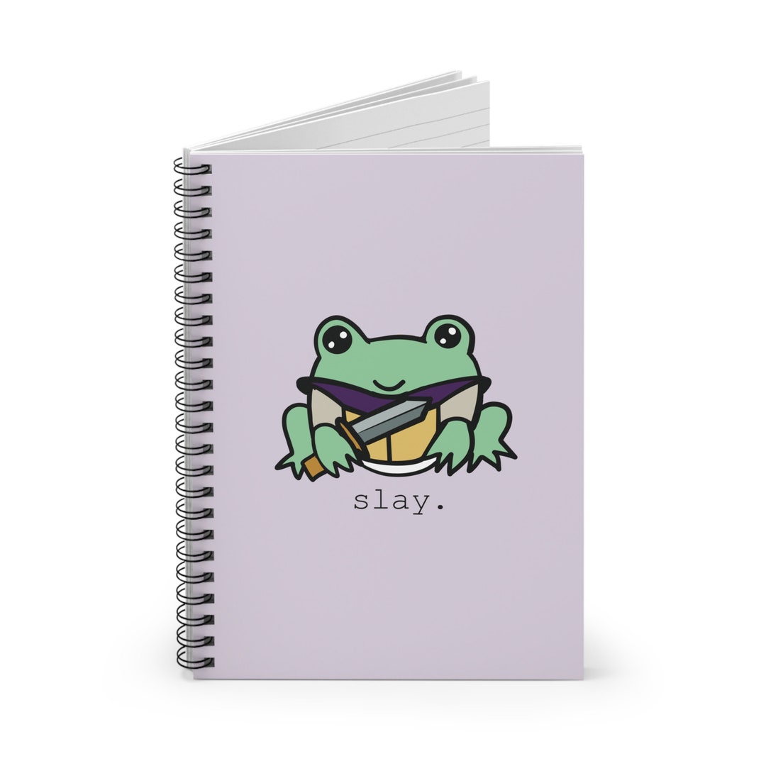Spiral Notebook Knight Frog With Sword 118 Pages - Etsy