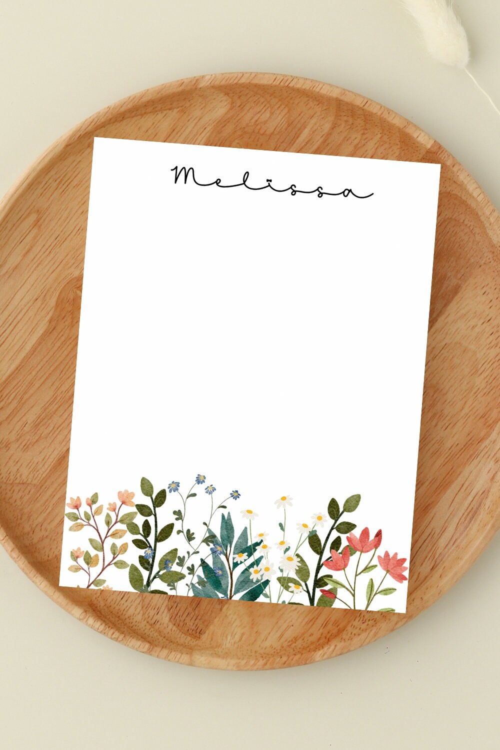 Custom Flower Notepad Personalized Memo Pad Custom Name Pad Floral ...
