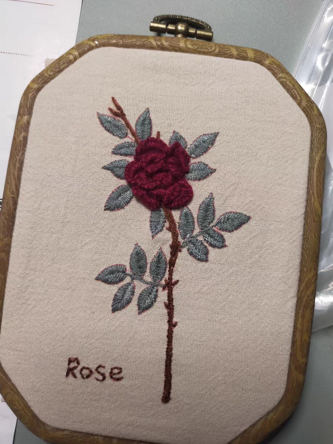 Rose Embroidered Fan Square Fan Wooden Handle Hanfu Fan - Etsy