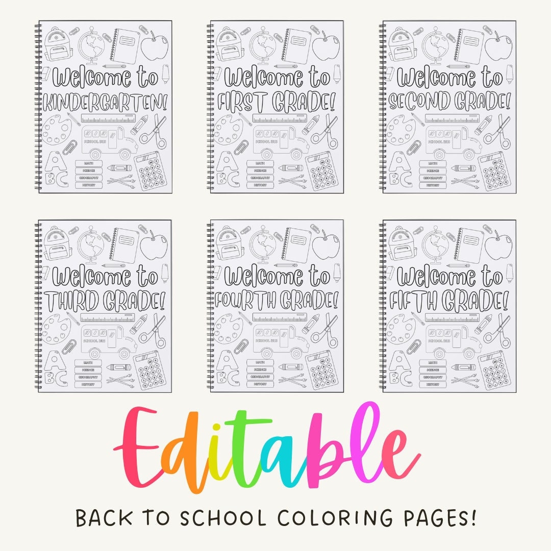 Editable Coloring Pages Back to School Color Pages Teacher Coloring ...