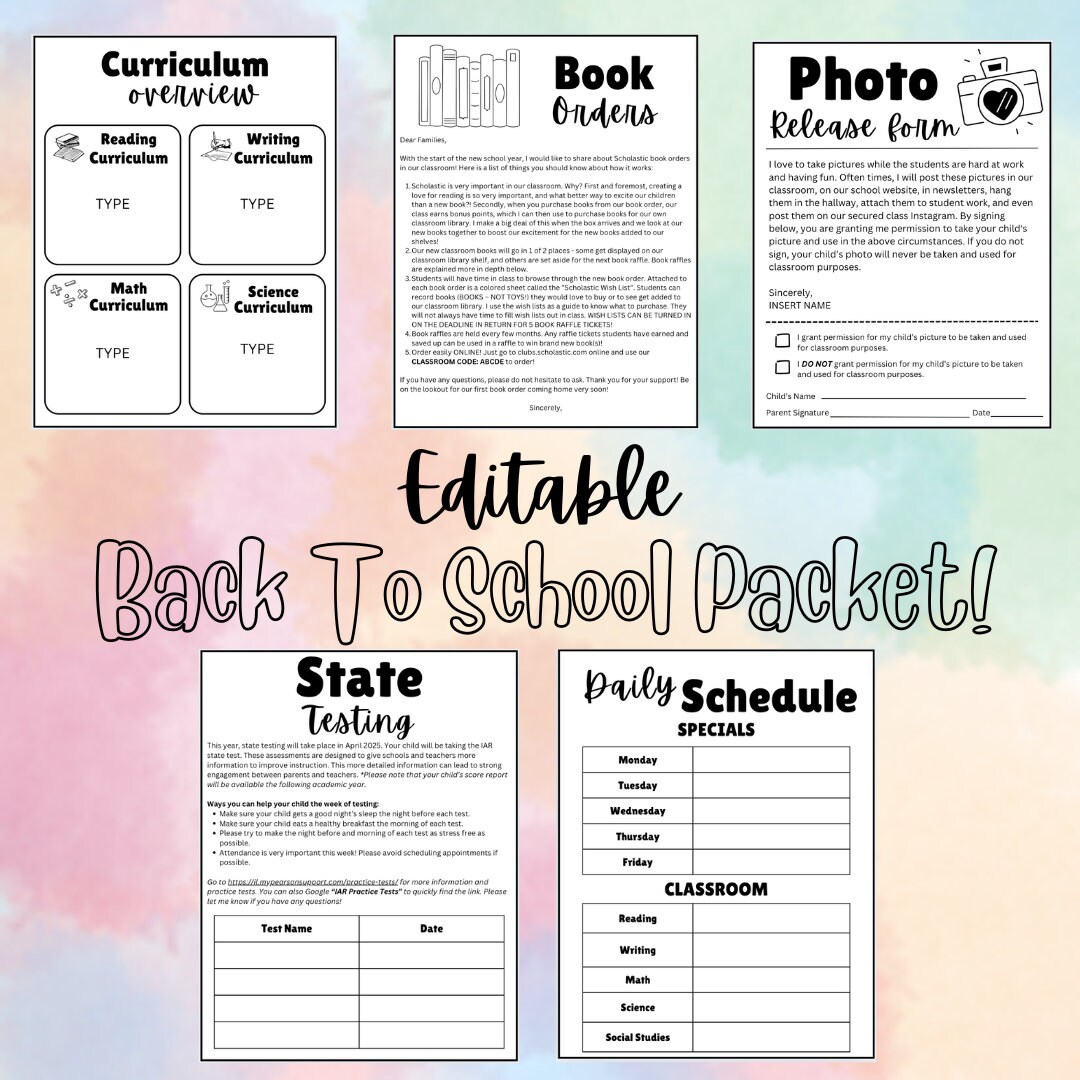 Editable Meet the Teacher Packet Back to School Parent Packet - Etsy