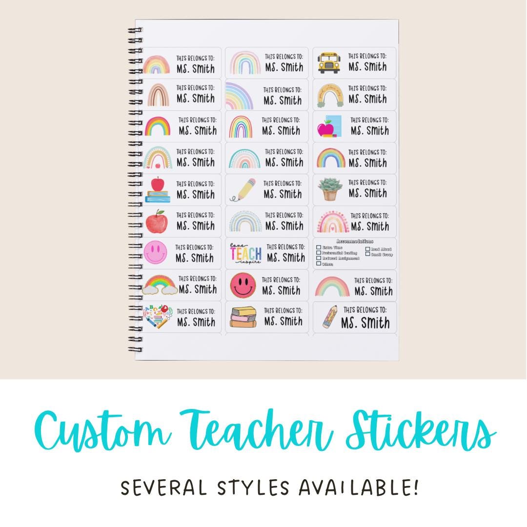 Custom Teacher Sticker Labels Classroom Labels - Etsy