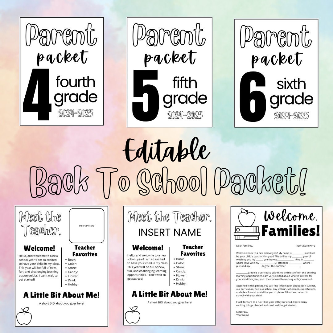 Editable Meet the Teacher Packet Back to School Parent Packet - Etsy