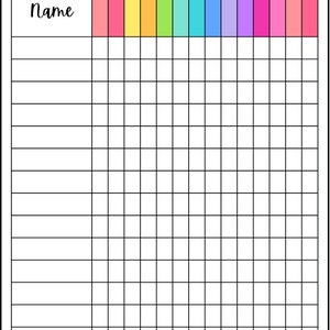 Rainbow Teacher Gradebook Teacher Gradebook Elementary Gradebook - Etsy