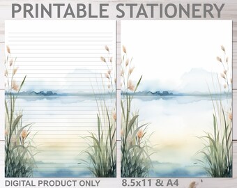 Coral Reef Printable JW Stationery Lined and Unlined in A4 and 8.5x11 ...