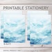 Ocean Waves Printable JW Stationery Lined and Unlined in A4 and 8.5x11 ...