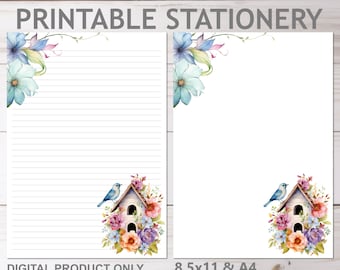 Sunflowers Floral Printable Stationery Lined and Unlined A4 and 8.5x11 ...