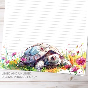 Turtle Printable Stationery in A4 and 8.5x11 US Letter Size Print at ...