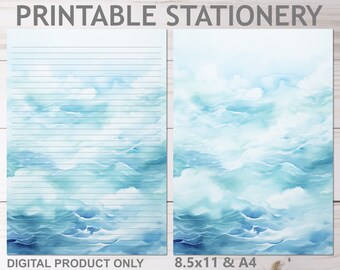 Mushroom Girl Cottagecore Printable Stationery Lined and Unlined in A4 ...