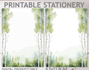 Ocean Waves Printable JW Stationery Lined and Unlined in A4 and 8.5x11 ...