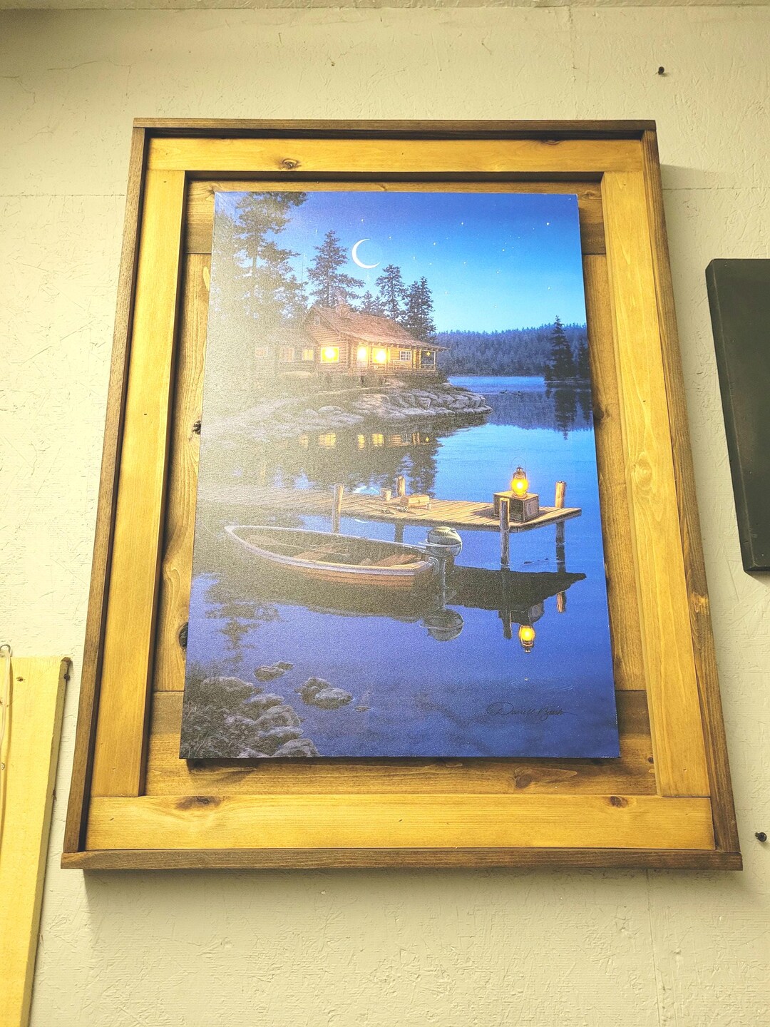 Custom Framed LED Light up Canvas Cabin Print - Etsy