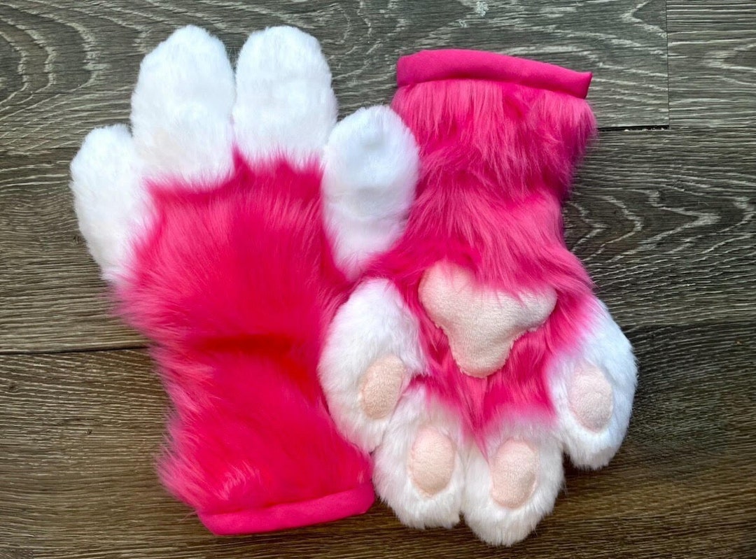 Pink Cotton Candy Fursuit Paws - Etsy
