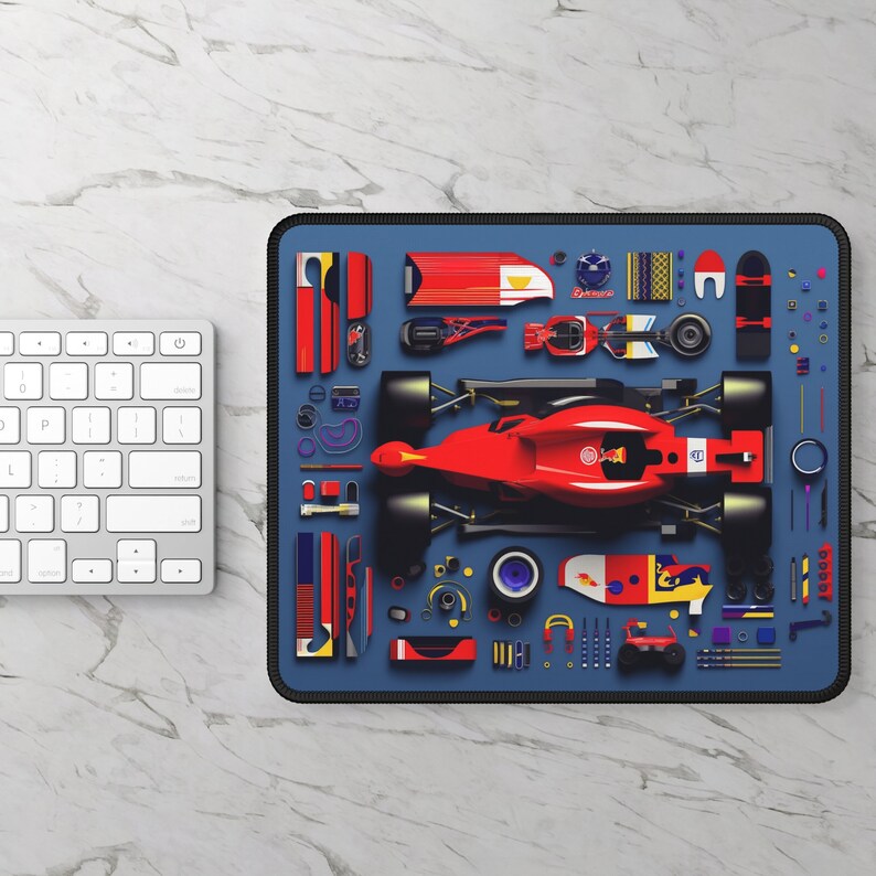 Red Bull-inspired F1 Car Design Gaming Mouse Pad Dynamic Blue and Red ...
