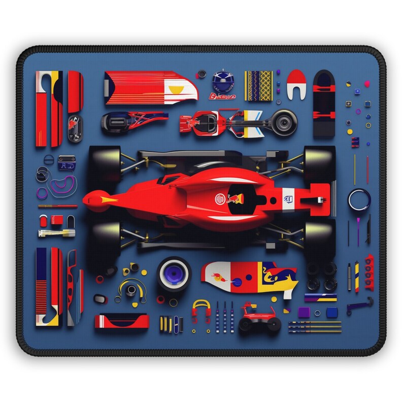Red Bull-inspired F1 Car Design Gaming Mouse Pad Dynamic Blue and Red ...