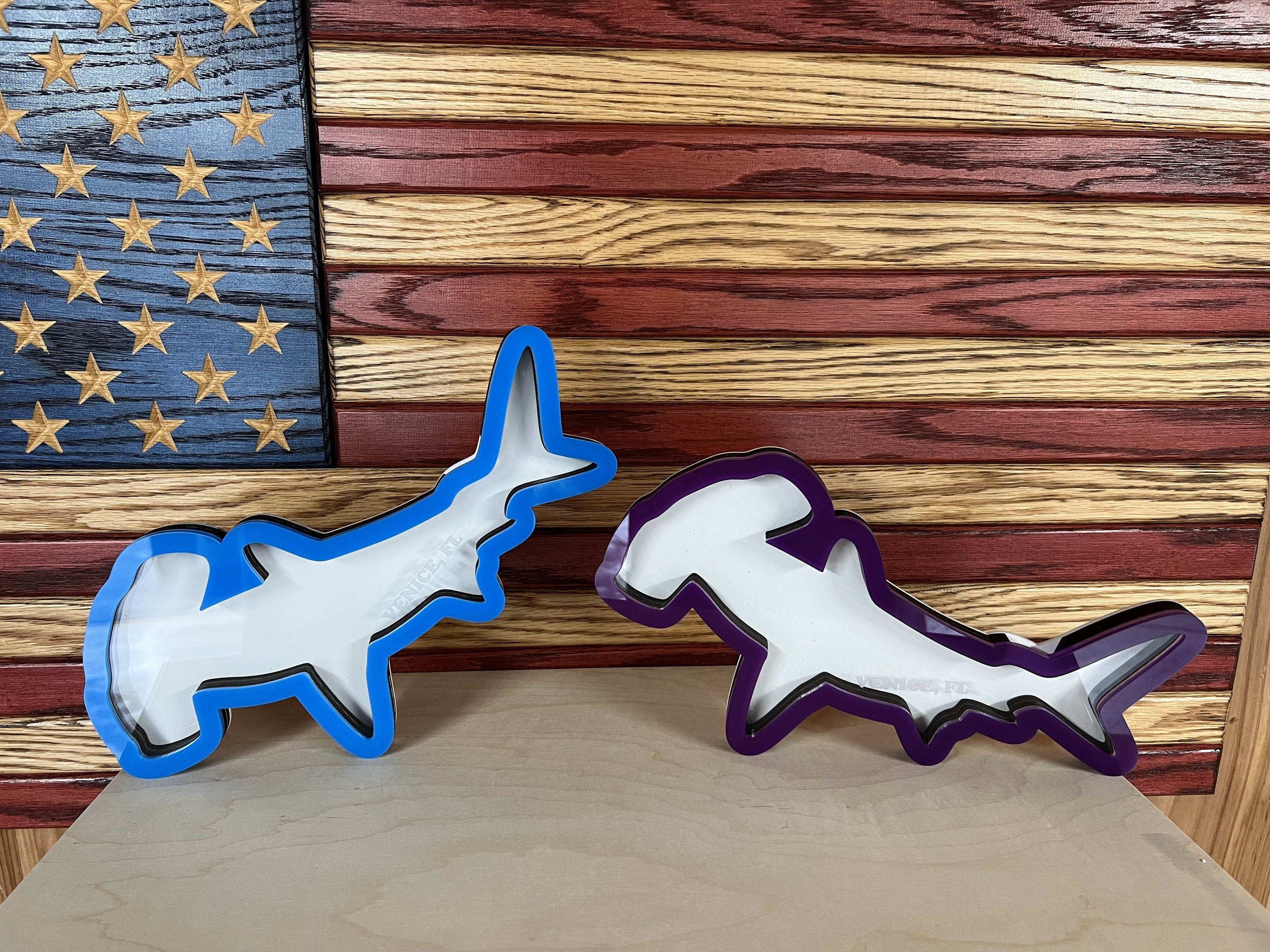 Shark Tooth Shadow Box Hammerhead Design different Colors - Etsy