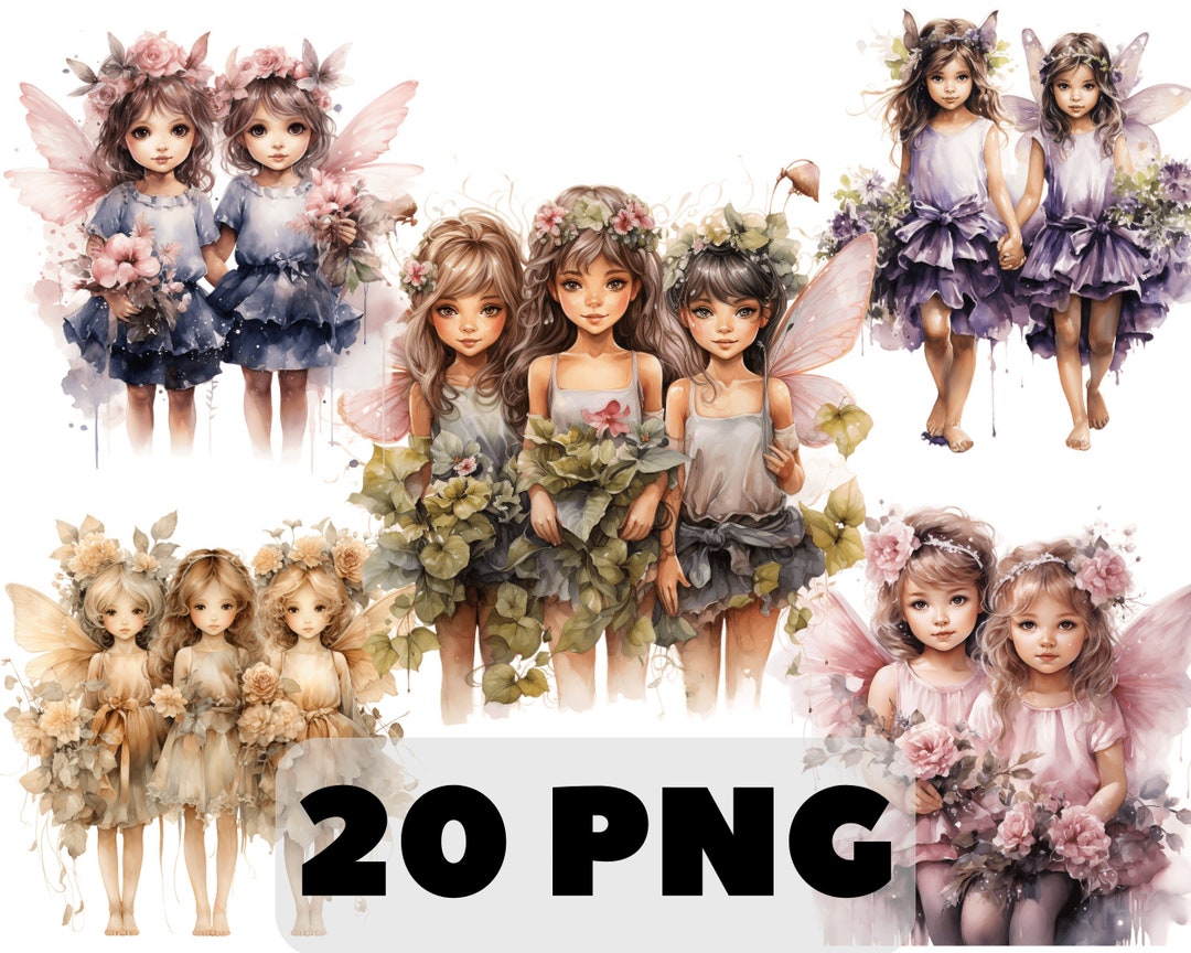 Watercolor Fairy Clipart PNG Fantasy Watercolor Clipart Bundle - Etsy