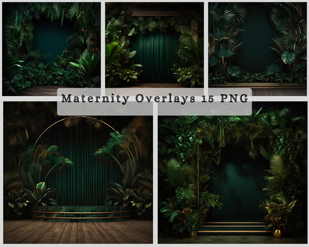 Digital Jungle Backdrop, Event Digital Backdrops Bundles, Greenery ...
