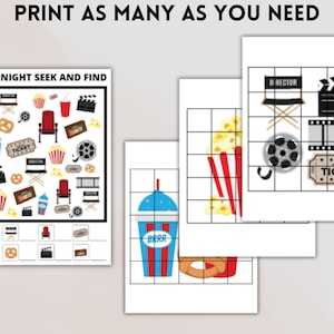 Printable Movie Night Game Set, Instant Download of 26 Games - Etsy
