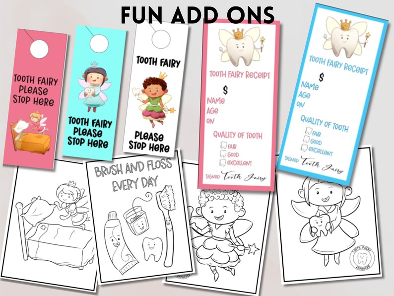 Tooth Fairy Visit Set in Pink and Blue Printable - Etsy