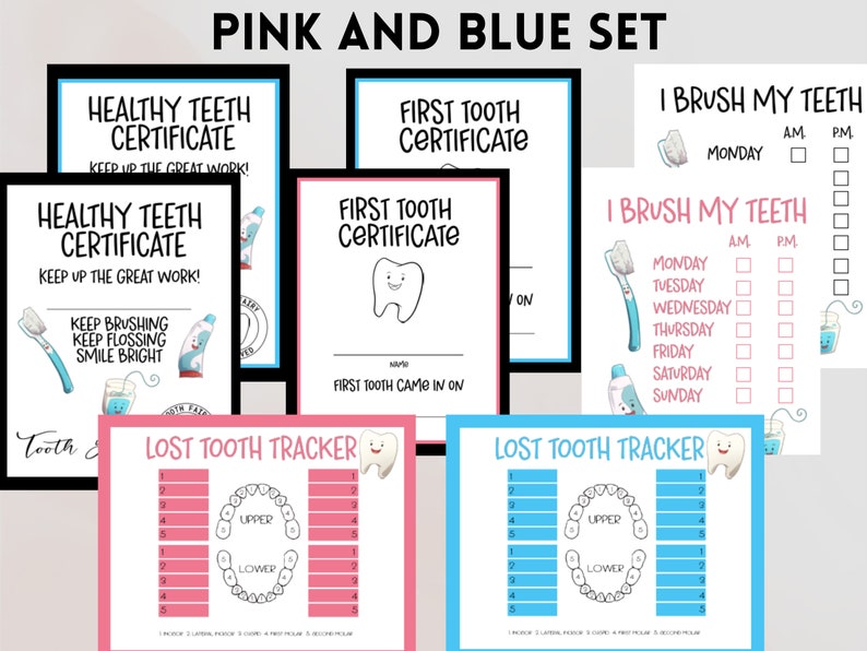 Tooth Fairy Visit Set in Pink and Blue Printable - Etsy