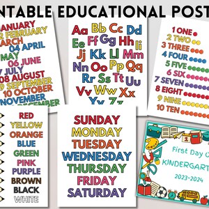 Printable Educational Posters and First Day of School Posters - Etsy