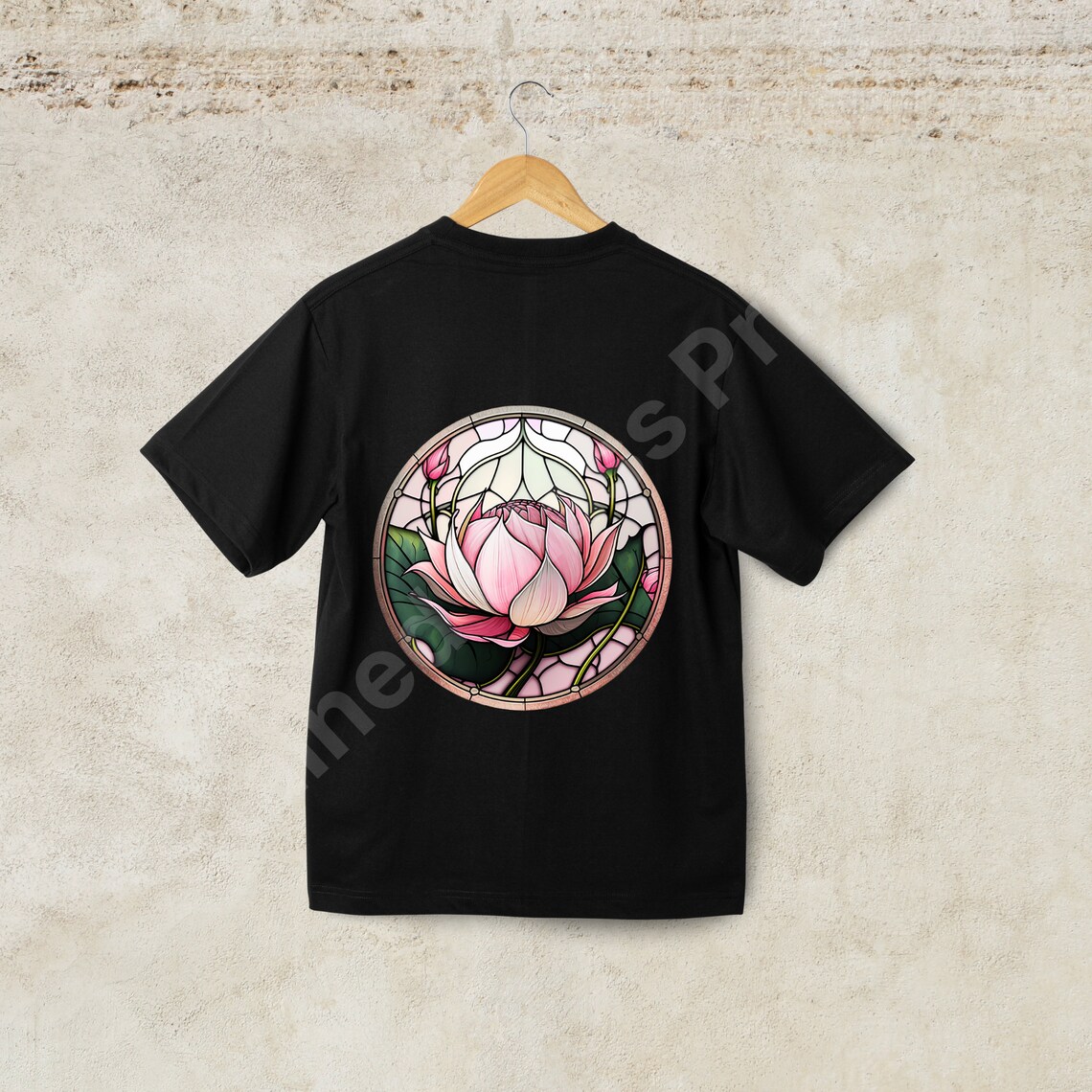 Lotus Flower Stained Glass Print Design PNG Round Shape for Wind ...